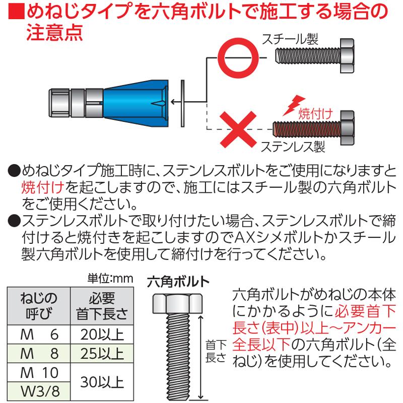 SANKO TECHNO サンコーテクノ エーエルシーアンカー おねじ M8 AX-875 (50本) : 電材39 Yahoo!店 - 通販 - Yahoo!ショッピング