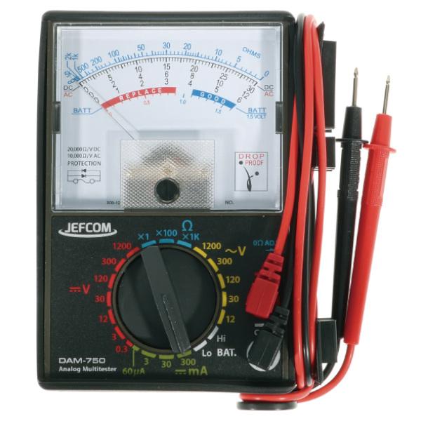 Jefcom ジェフコム DENSAN デンサン アナログテスター DAM-750 : 4937897056482 : 電材ドットコム Yahoo!店 - 通販 - Yahoo!ショッピング
