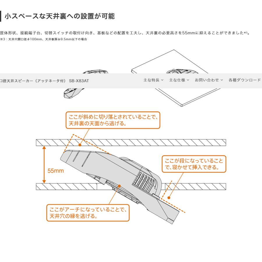 【当日発送OK!】JVCケンウッド SB-X83AT 小口径天井スピーカーアッテネータ付 8cm コーン型 1W/3W対応 [インボイス対応] : 4975769015359 : 電材満サイ ...