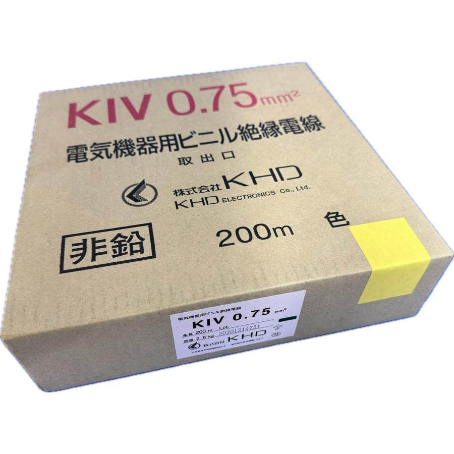 【当日発送OK!】 KHD 電気機器用ビニル絶縁電線 KIV0.75? 200m 黄色 : 電材満サイ - 通販 - Yahoo!ショッピング