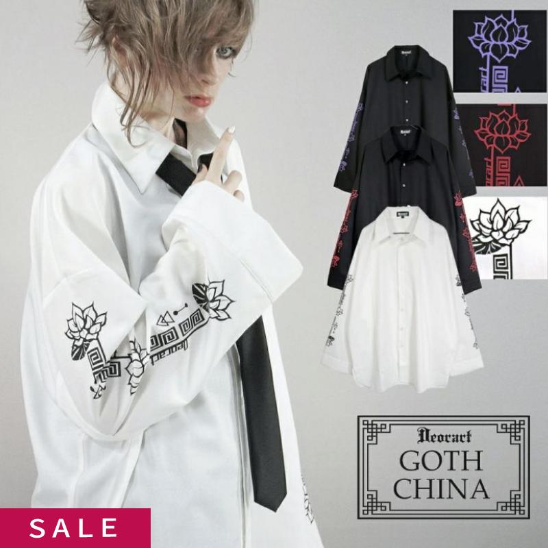 【GOTH CHINA】プリントスリーブ・ モンスターサイズシャツ[ Goth Lotus 蓮 ] DRT2820 : drt2820 ...