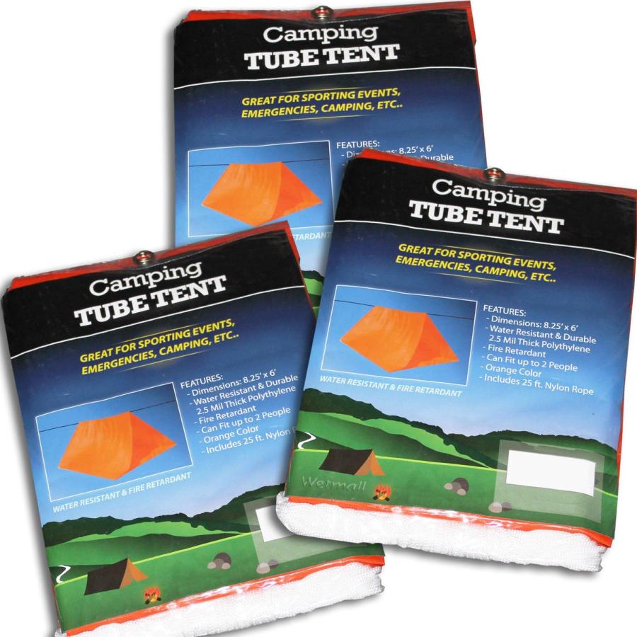 【並行輸入品】Lot of 3 Tube Tent Emergency Survival Camping Shelter 2 Persons ...
