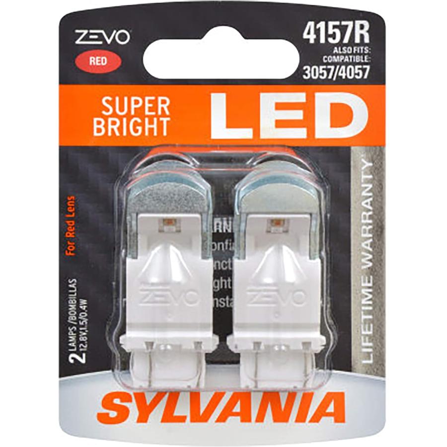 SYLVANIA - 4157 ZEVO LED Red Bulb Bright Ideal for Stop and Tail Lights ...