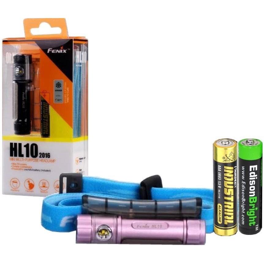 Fenix HL10 70 Lumen LED removable light Headlamp with Three EdisonBright AAA Alkaline batteries ...