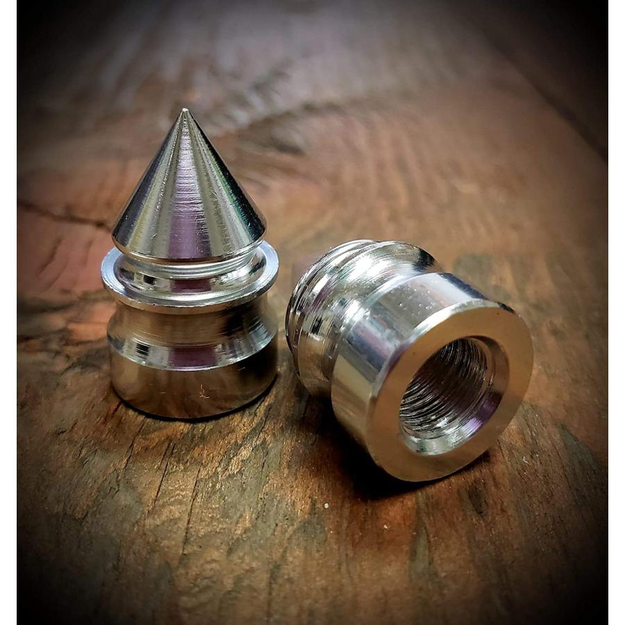 Kustom Kapz Chrome Spike Tire Valve Cap Pair Motorcycle ATV Compatible ...