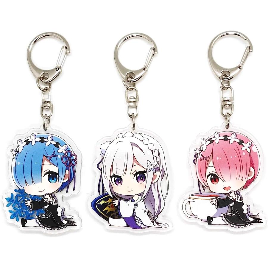 EBTY DREAMS Inc. - Set of 3 Re ZERO Acrylic Keychain Rem Ram Emilia v2 ...
