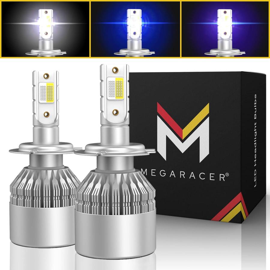 【並行輸入品】Mega Racer H7 LEDヘッドライト電球 3色変化 (6000K ダイヤモンドホワイト 8000K アイスブルー ...