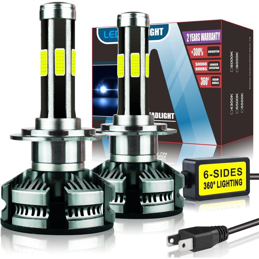 【並行輸入品】H7 Led Bulbs Mini Size with 6 Sides DOB Chips 360 Degree ...