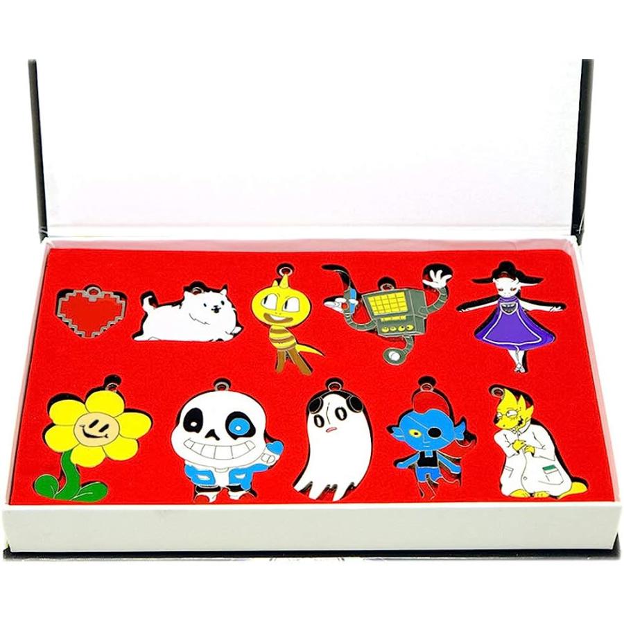 TLSD Undertale Keychain Set Sans Frisk Heart Necklace Metal Figure ...