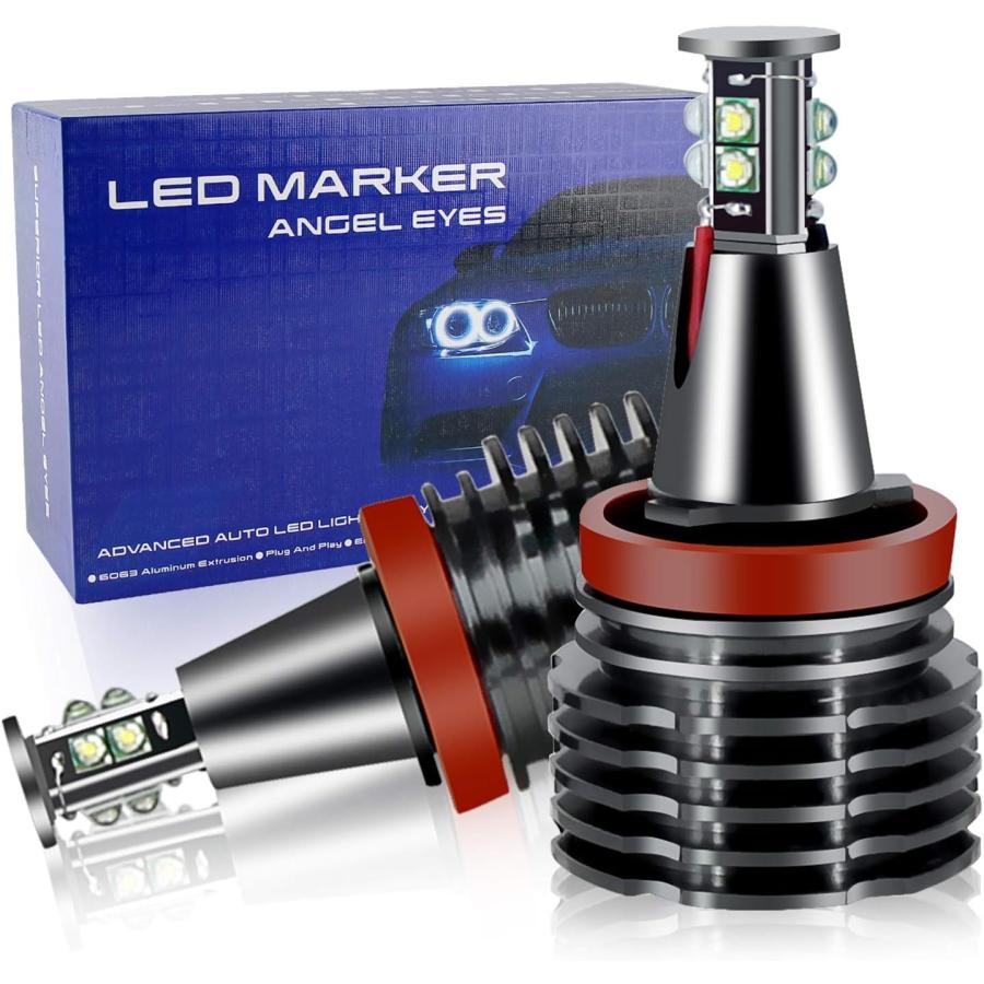 Apmat H8 LED エンジェルアイズ ヘイロー キセノン ホワイト DC 12V 交換用 BMW E60 E61 E63 E64 E70 E90 E92 E70 E71 E82 E87 ...