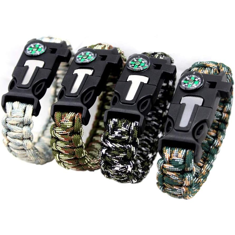 TecHong Survival Camo Paracord Bracelet - 5 in 1 Sports Casual ...