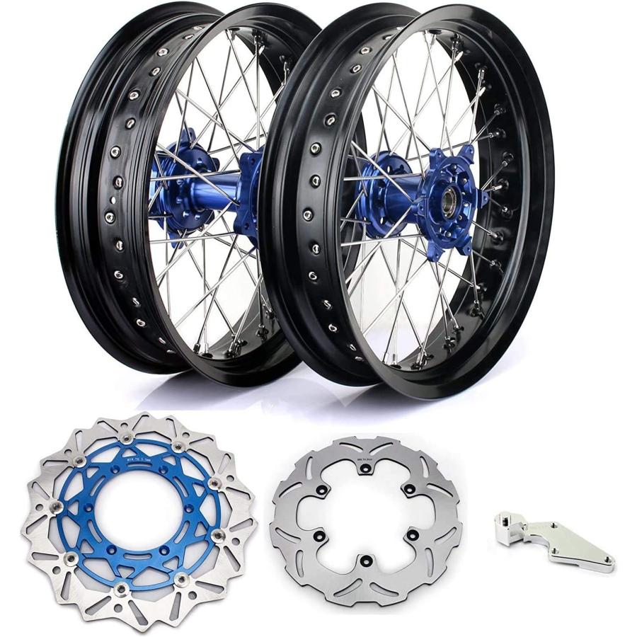 Smadmoto 17inch Supermoto Spoked Wheels Hubs Rims Rotors for Yamaha ...