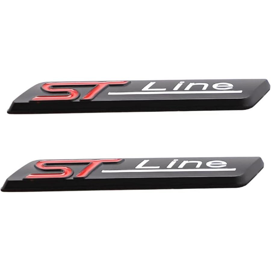 CARRUN 2 Pcs ST Line Emblem 3D Metal Badge Car Hood Truck Door Side ...