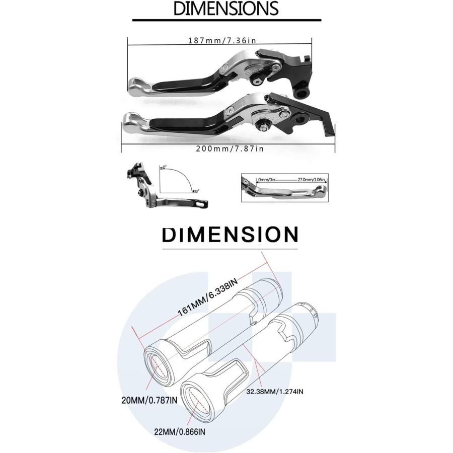 DYYD Motorcycle Clutch Brake Levers CNC Handlebar Knobs Handle Hand ...