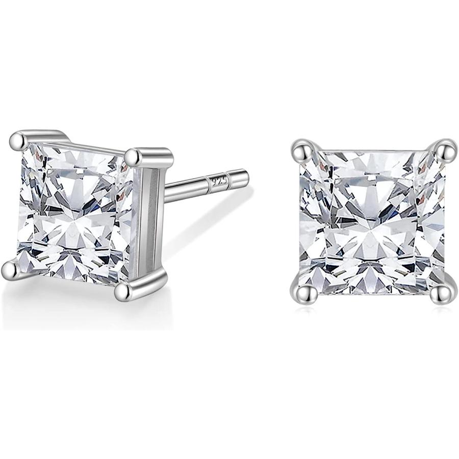 【並行輸入品】EAMTI 925 Sterling Silver Cubic Zirconia Stud Earrings for Women 1 C : DreamFactory - 通販 ...