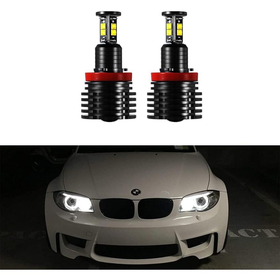 MCHUN 80W H8 LED Angel Eye Halo Bulb Light 6000K White Replacement for BMW E90 E92 E70 E71 E82 ...