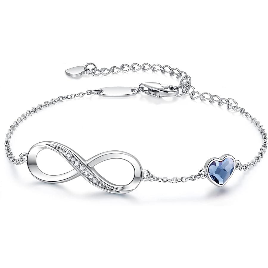 【並行輸入品】CDE Infinity Heart Symbol Charm Link Bracelet for Women 925 ...