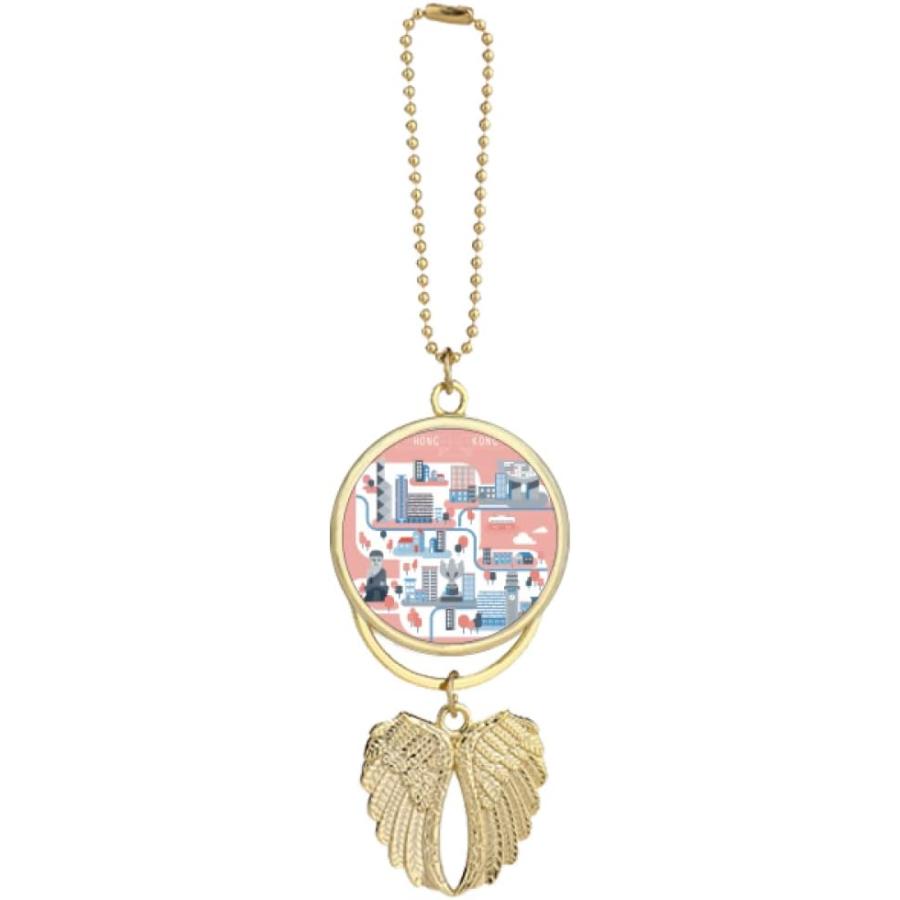 【並行輸入品】Hong Kong Famous Places Art Deco Fashion Car Keychain Angel Wing ...