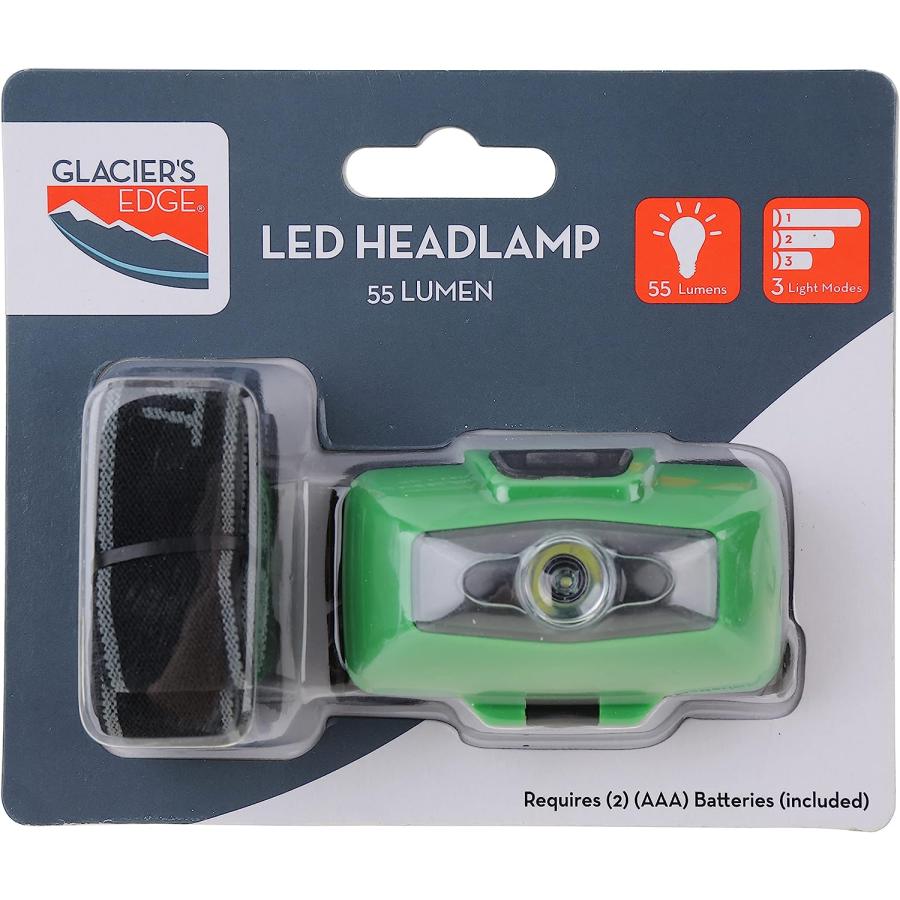 【並行輸入品】Glacier's Edge 6PK - 55 Lumen LED Headlamp Green 2X AAA ...