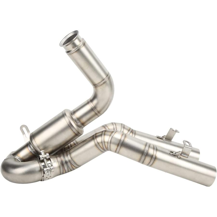 【並行輸入品】Exhaust Middle Mid Pipe Stainless Steel Link Tube Dual Outlet ...