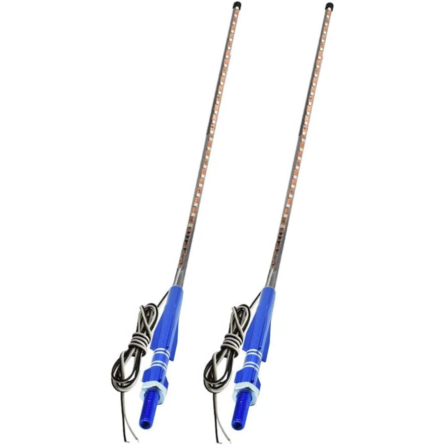 HONLEEX 2Pcs 3FT RGB LED Whip Lights 270° Auto Strobe LED Antenna Light ...