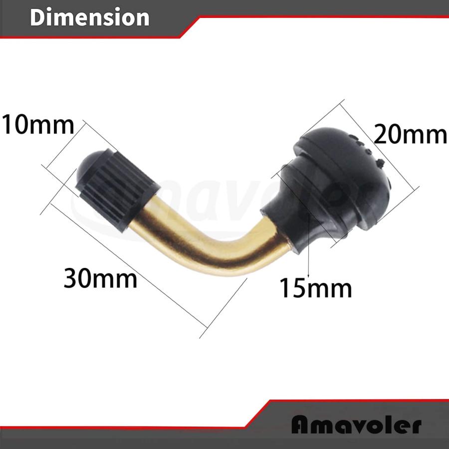 amavoler PVR70 Tire Valve Stem Bent 45 Degree Angled Fits for 50cc 150cc Scooter Motorcycle ...