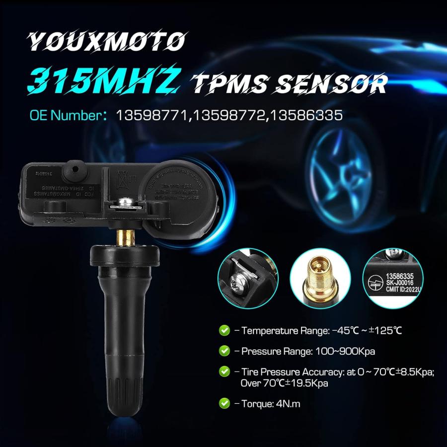 【並行輸入品】Youxmoto TPMSセンサー プログラム済み 13598771 315Mhz GMC シエラ/シボレーシルバラード/キャデラック : DreamFactory - 通販 ...