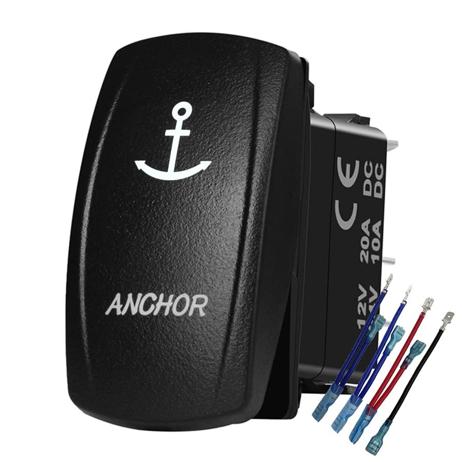【並行輸入品】Waterproof Anchor Momentary Rocker Switch 7 PIN (ON)-Off-(ON ...