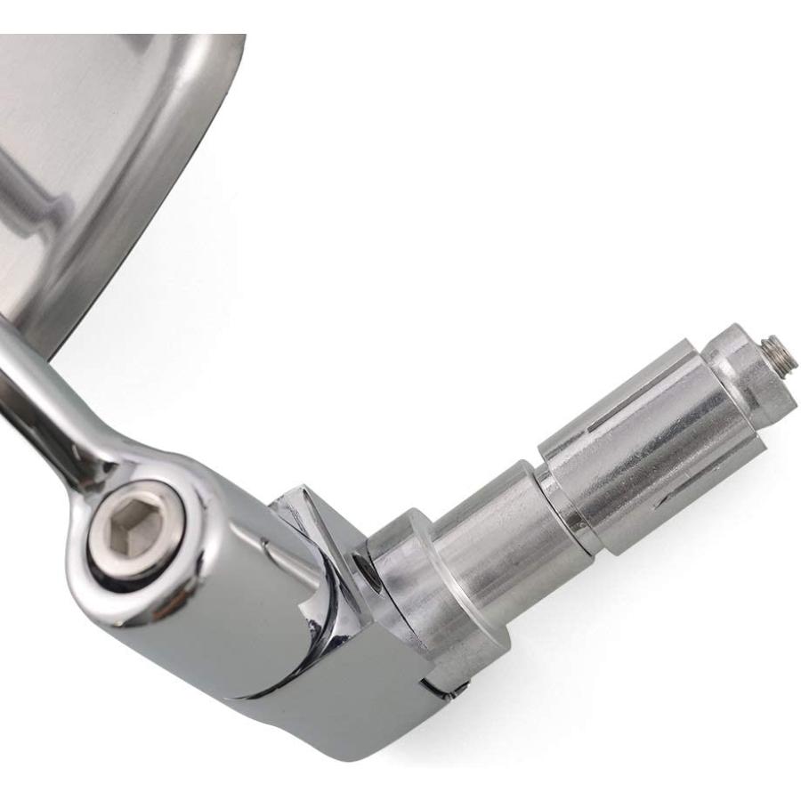 Side Mirror Caps Universal Motorcycle Mirrors Chrome Aluminum 7/8inch ...