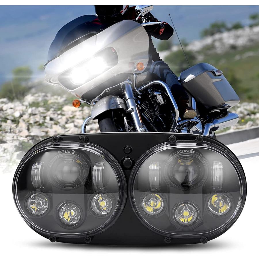 【並行輸入品】DEABUY 5-3/4inch Motorcycle Projector LED Headlight for H arley ...