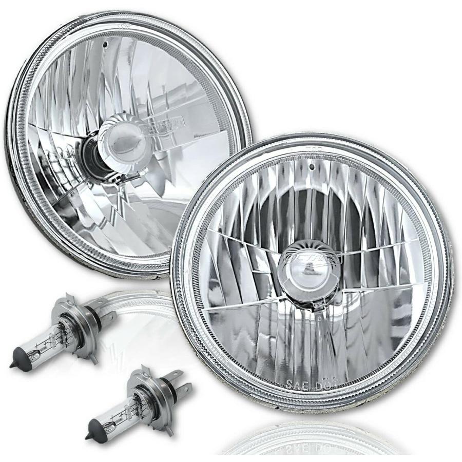 【並行輸入品】Octane Lighting 7インチ ハロゲン 6V ヘッドライト ダイヤモンドカット クリスタルクリア ヘッドランプ電球 H4 6 : DreamFactory - 通販 ...
