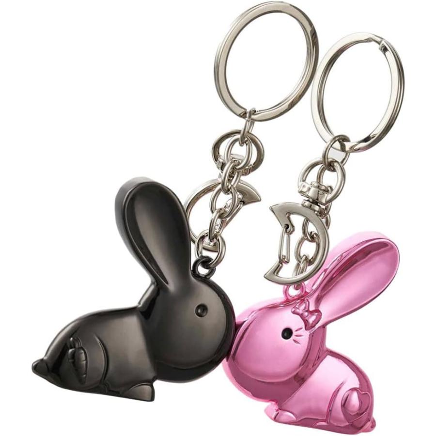 【並行輸入品】Sewroro Keychain 2pcs Rabbit Key Chain Couple Bunny Ring Zodiac ...