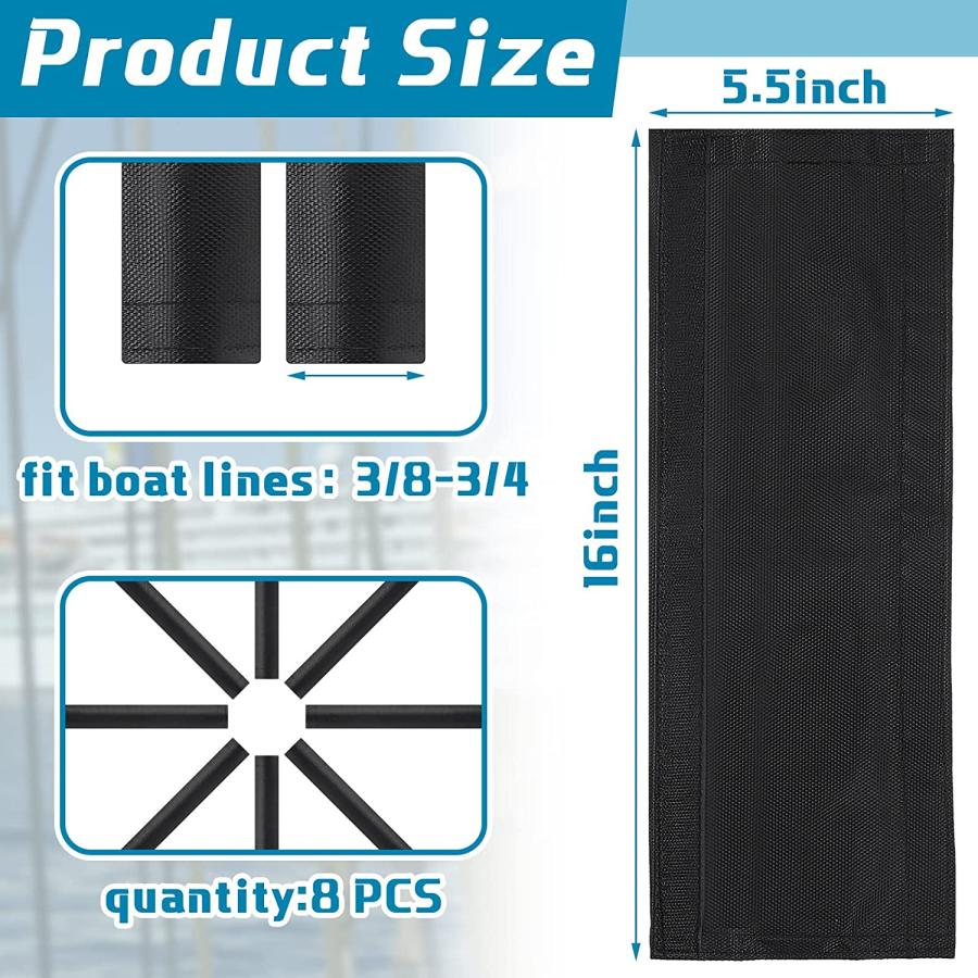 8 Pcs Dock Line Chafe Guard 16 Inches Length Secure Guards for Lines ...