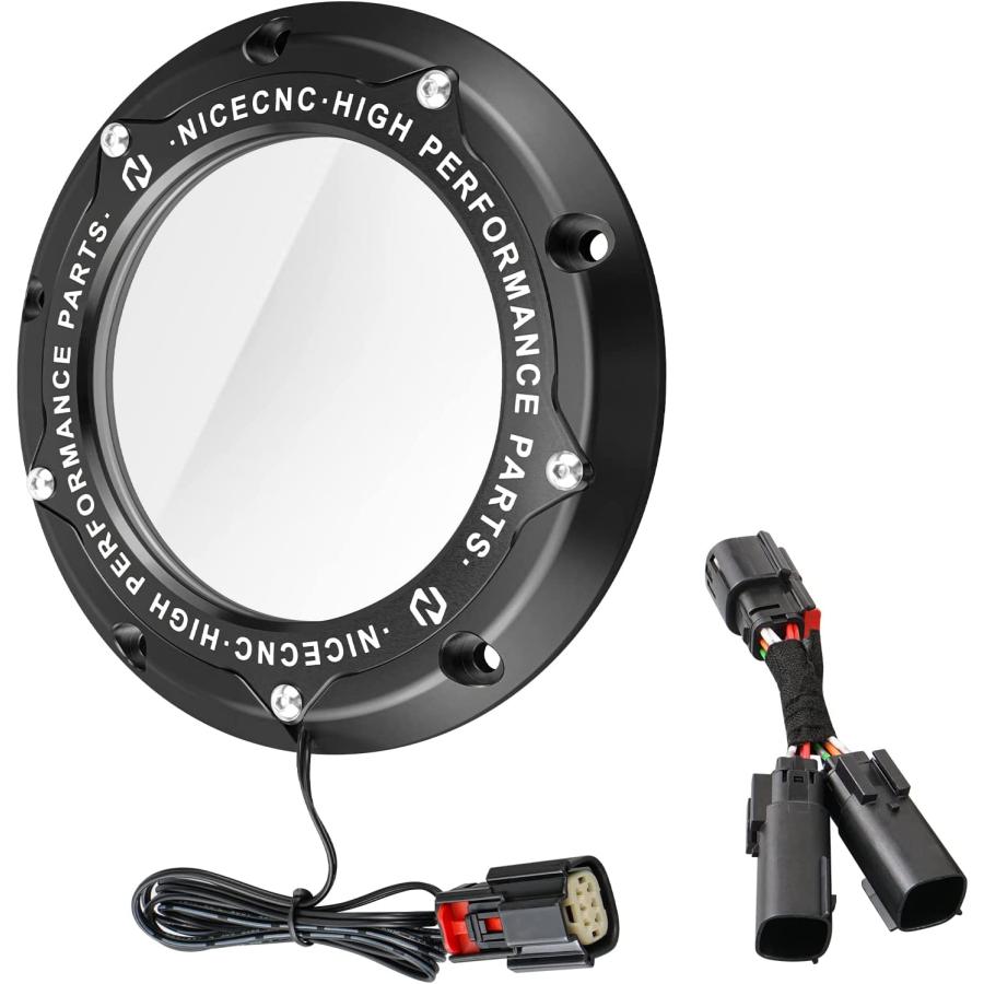 NICECNC Black Customized Clear LED Derby Cover Clutch Cover Compatible ...