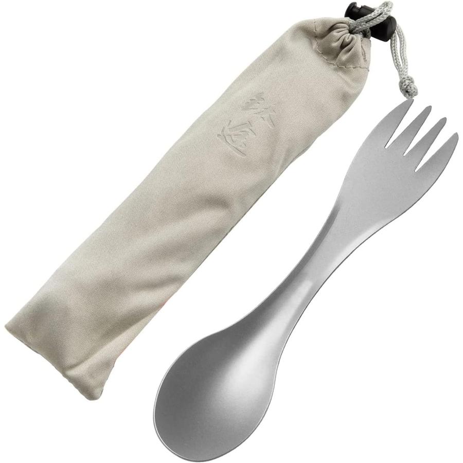 【並行輸入品】QEEYON 2 in 1 Fork and Spoon Combo Titanium Set Reusable ...