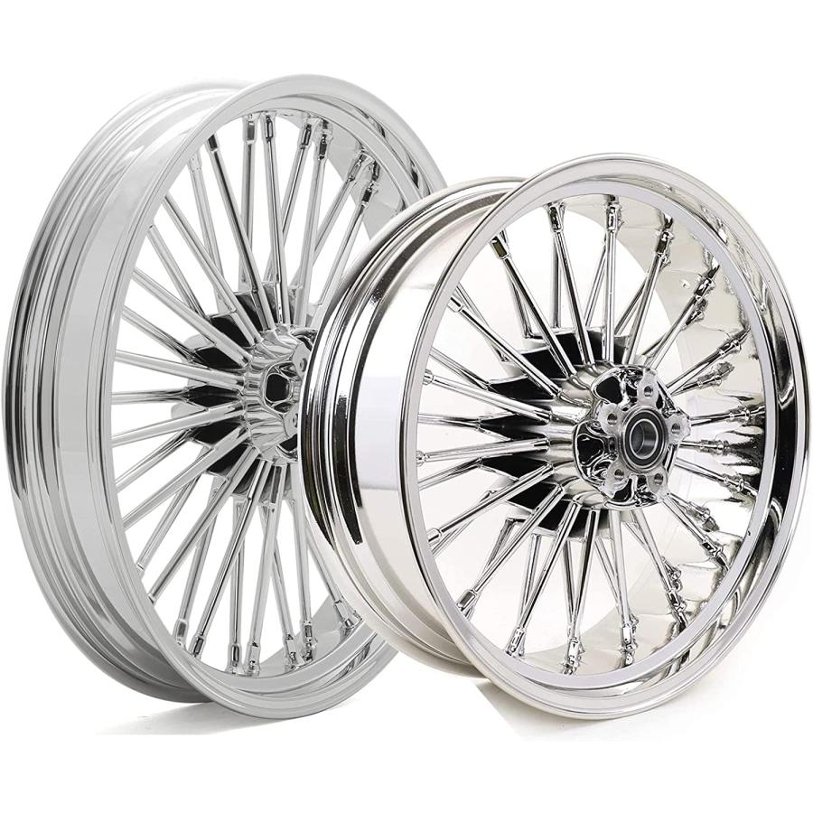 TARAZON 21inch Front Rear Fat Spoke Wheels Rims Chrome Tubeless for ...
