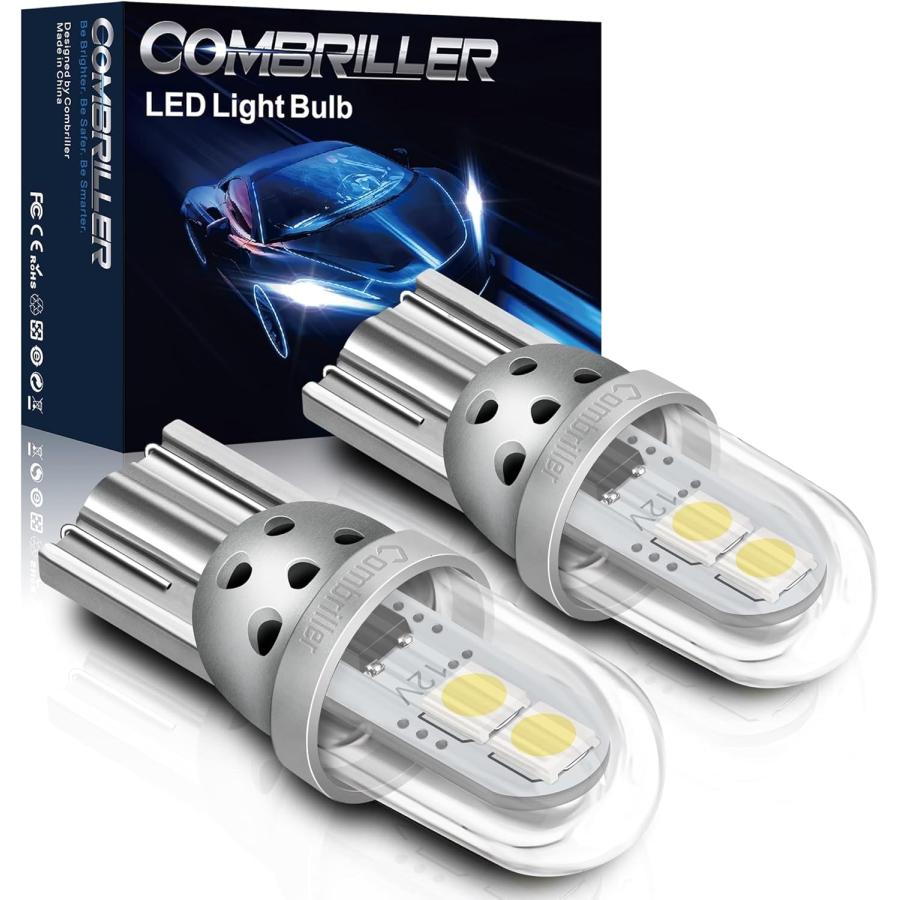 【並行輸入品】Combriller 194 LED Bulb White 6000K Super Bright 168 2825 W5W ...