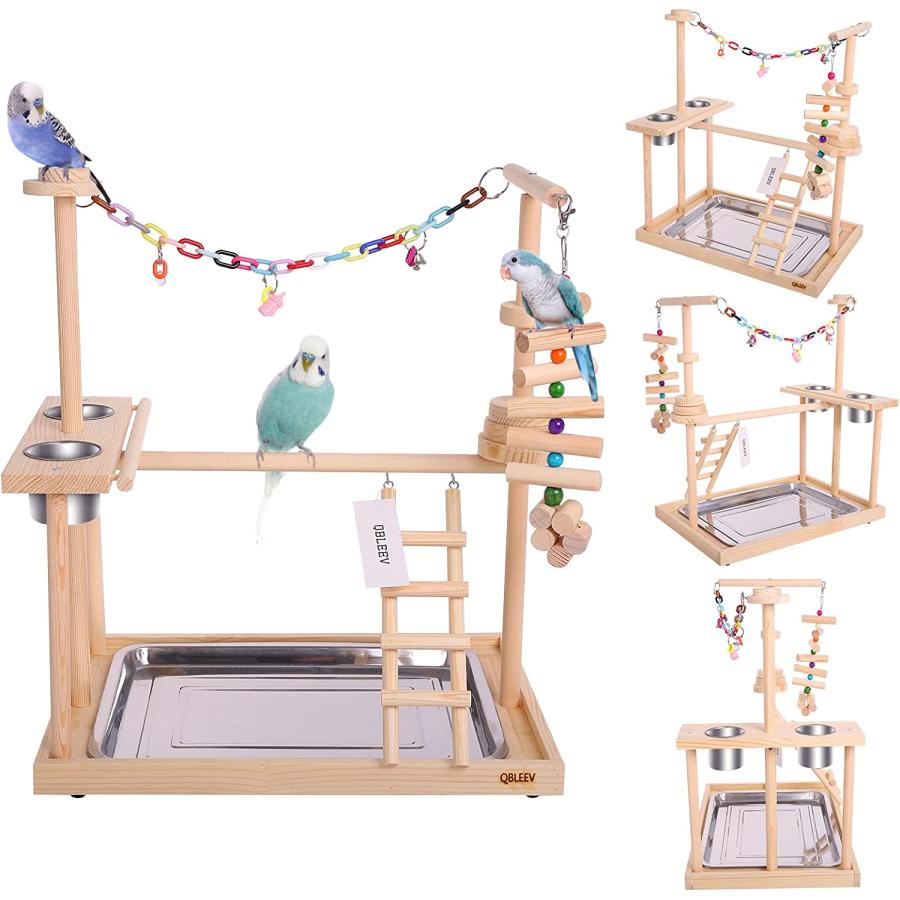 【並行輸入品】 QBLEEV Parrot Playstand Bird Play Stand Cockatiel Playground ...