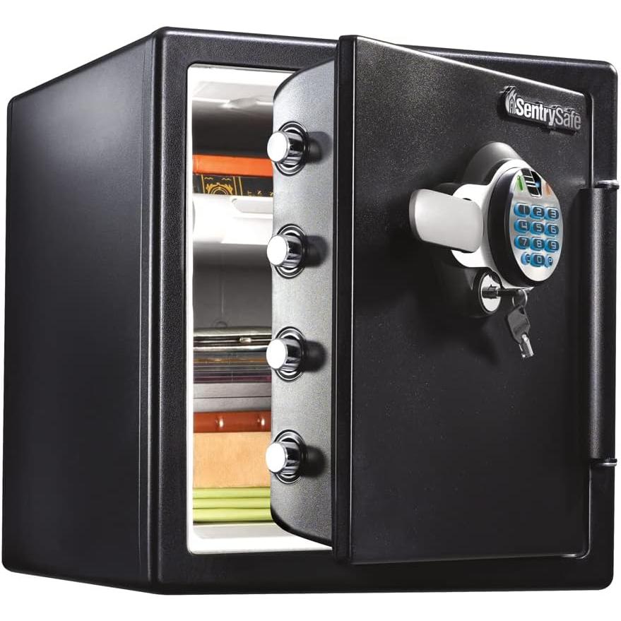 SentrySafe Fireproof and Waterproof Home Safe with Biometric Lock Secure Documents Valuables ...