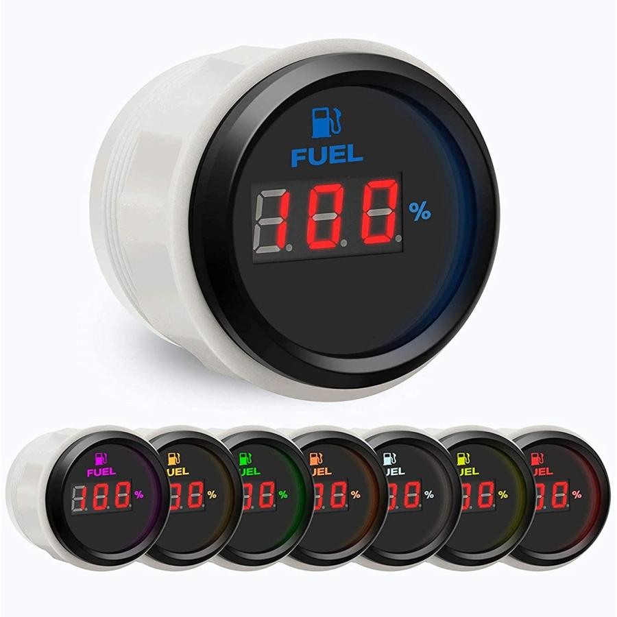 BLUERICE Signal Adjustable Universal Digital Fuel Level Gauge Meter 7 ...