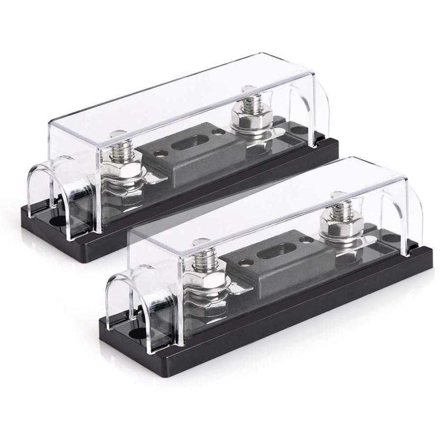 MNJ MOTOR 0/4/8/10ゲージ AWG インラインANLヒューズホルダー 100Amp ANLヒューズ付き カーオーディオ電気保護用 (2個パック) 並行輸入品 ...