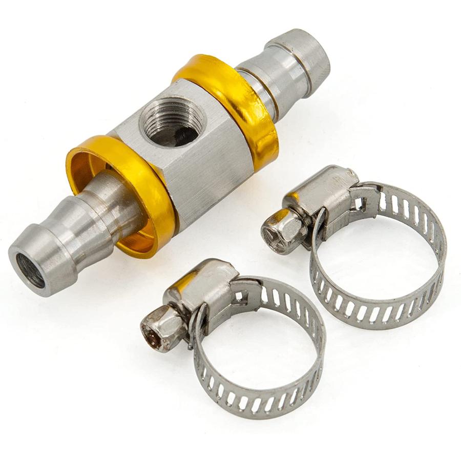 【並行輸入品】 CNRAQR 3/8inch Fuel Line T-Fitting Adapter Includes Clamps ...