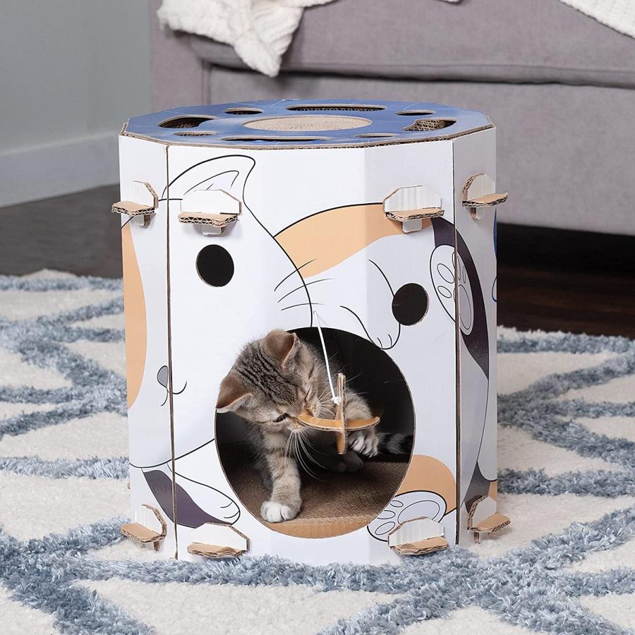【並行輸入品】 Furhaven Kitty Hideaway Cat Scratcher Hideout w/ Catnip - Print ...