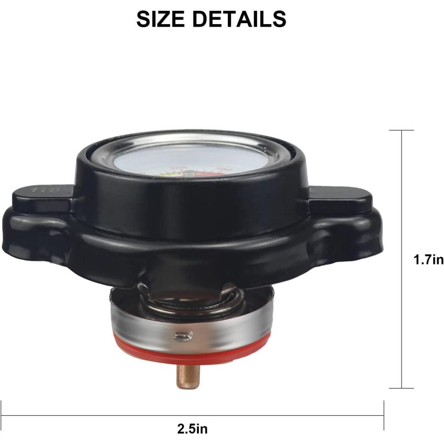 1.8 Bar Radiator Cap 25.6 Psi High Pressure Radiator Cap with Temperature Gauge by Mifyca Fit ...