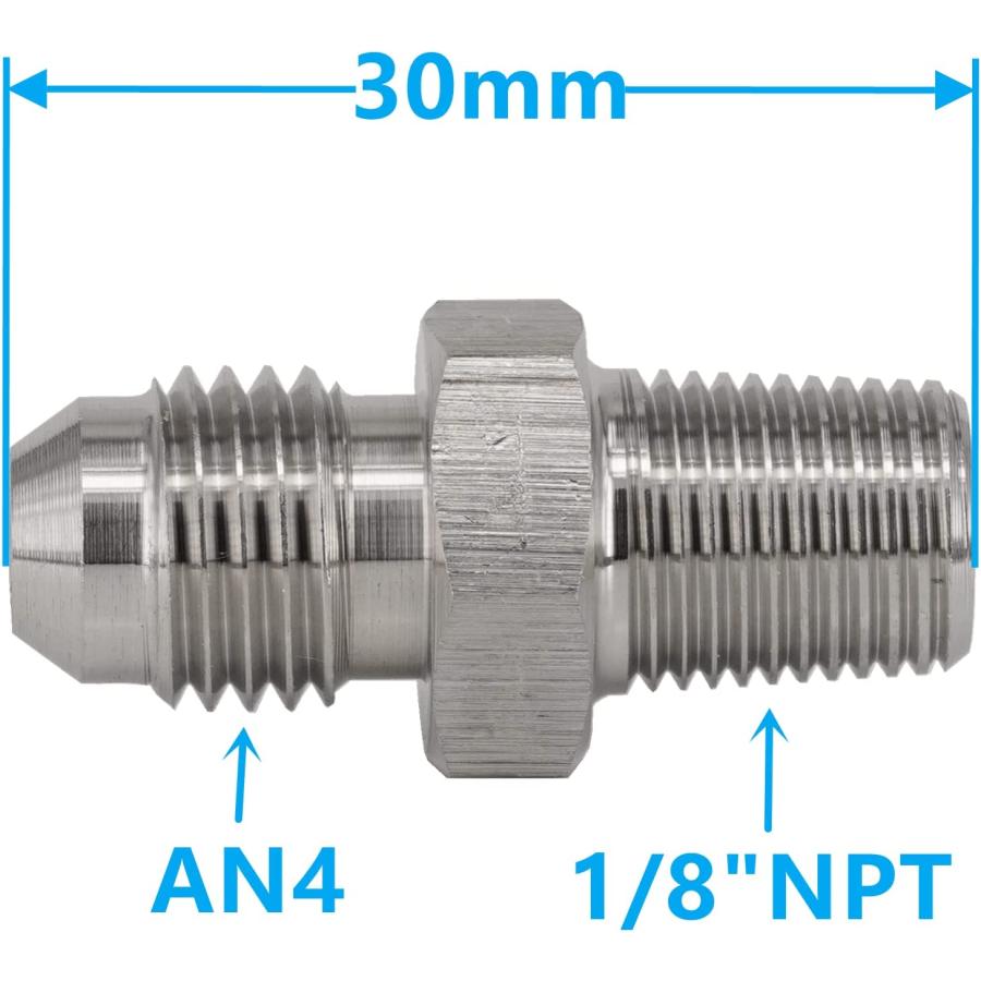 【並行輸入品】 Dsnaduo 4AN AN4 Male Flare to 1/8 NPT Pipe Stainless Steel Bra : GoodChoice - 通販 - Yahoo ...