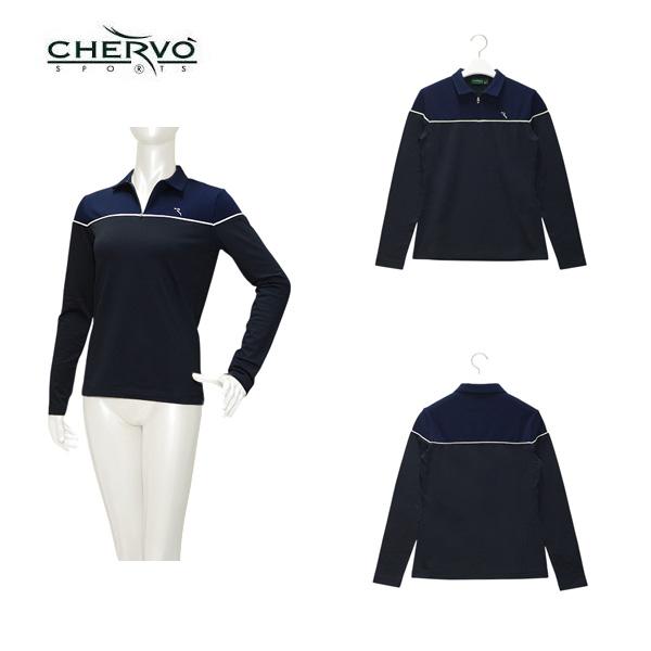 CHERVO（シェルボ） レディース 秋冬 保温 断熱 裏起毛 ストレッチ ハーフジップ長袖シャツ サイズ40 : DEPOT 044 ...