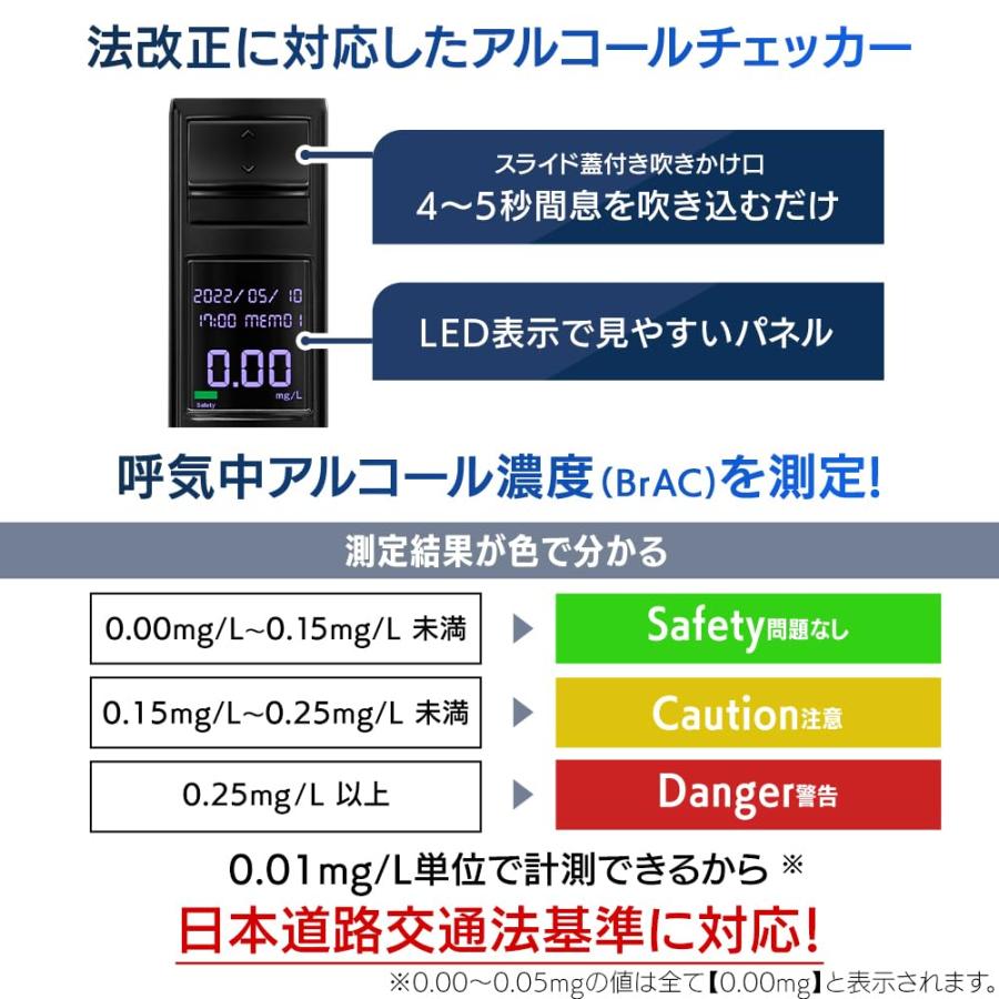 アイリスオーヤマ アルコールチェッカー 携帯型 【国家公安委員会が定めるアルコール検知器】 業務用 データ保存 アルコール測定値 IR ...