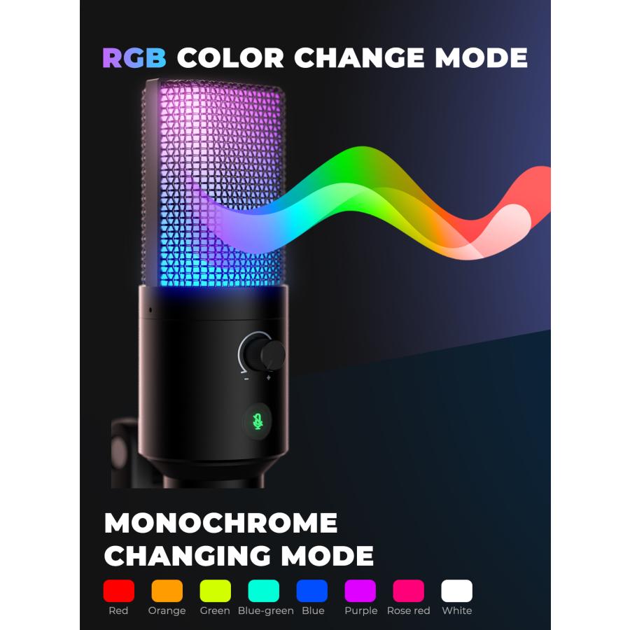 FIFINE T669 Pro RGB 高音質 USBマイク コンデンサーマイク 単一指向性 アームスタンドとショックマウント付き PC/PS4/PS5/Mac 正規代理店 :FIFINE ...
