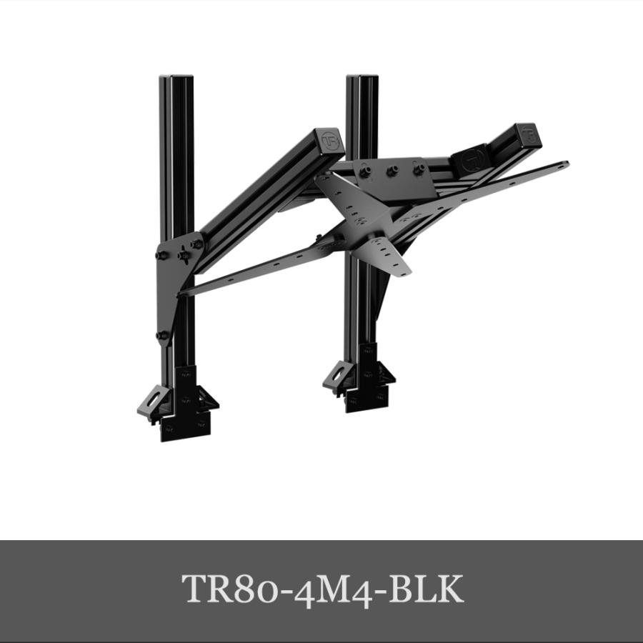 TRAK RACER Trak Racer TR8020ブラックアルミニウムクワッドモニタースタンドアドオン、VESAスタンド付き 国内正規品 ...