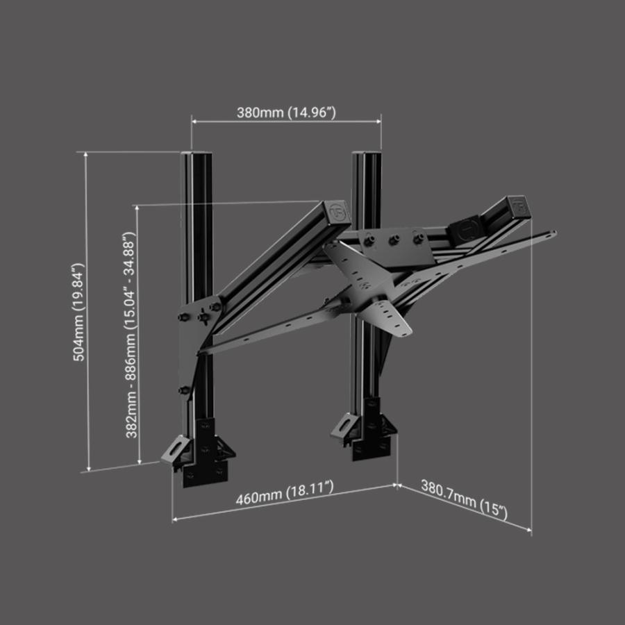 TRAK RACER Trak Racer TR8020ブラックアルミニウムクワッドモニタースタンドアドオン、VESAスタンド付き 国内正規品 ...